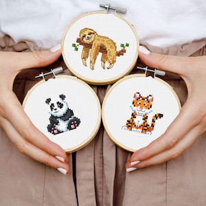 Mini Animal Cross Stitch Pattern PDF Download Set of 15 Animals Cross ...