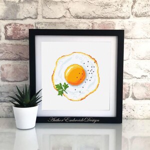 Fried Egg Cross Stitch Pattern PDF Instant Download Food Cross Stitch ...