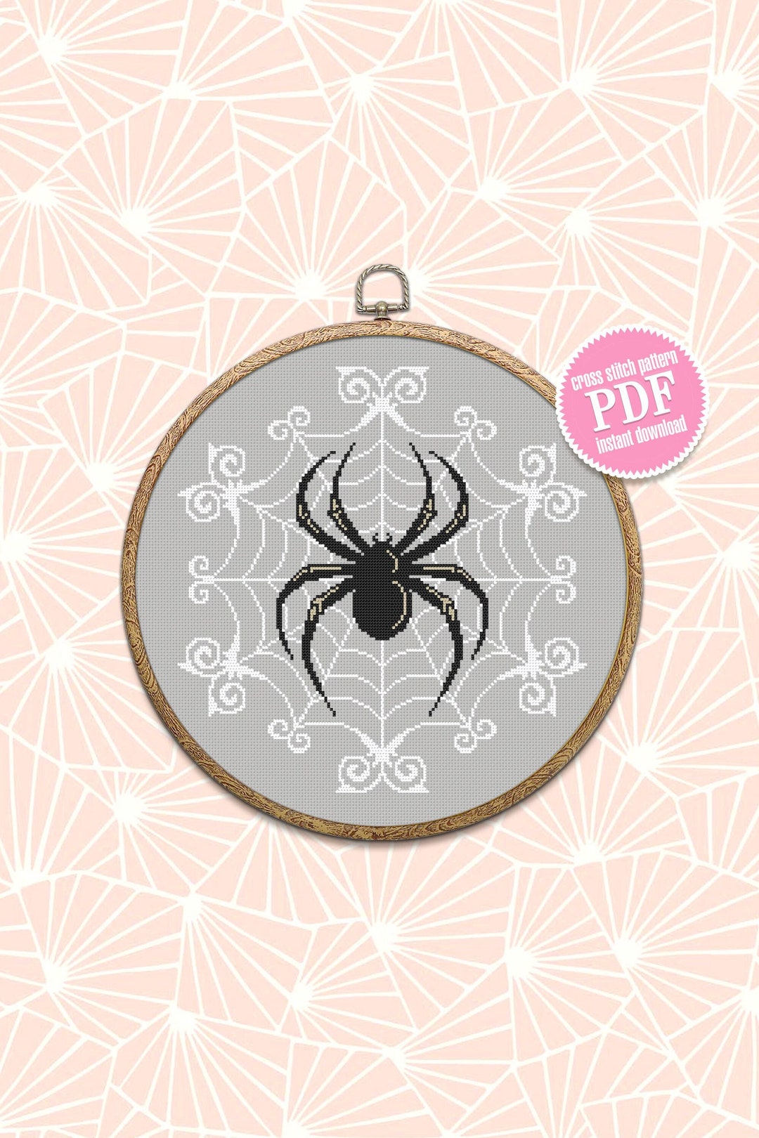 Halloween Spider Cross Stitch Pattern Download PDF Spider Web - Etsy