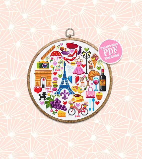 France Cross Stitch Pattern Download PDF French Sampler PDF - Etsy
