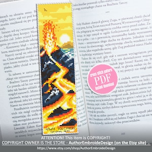 Hawaii Volcanoes National Park Bookmark Cross Stitch Pattern PDF ...
