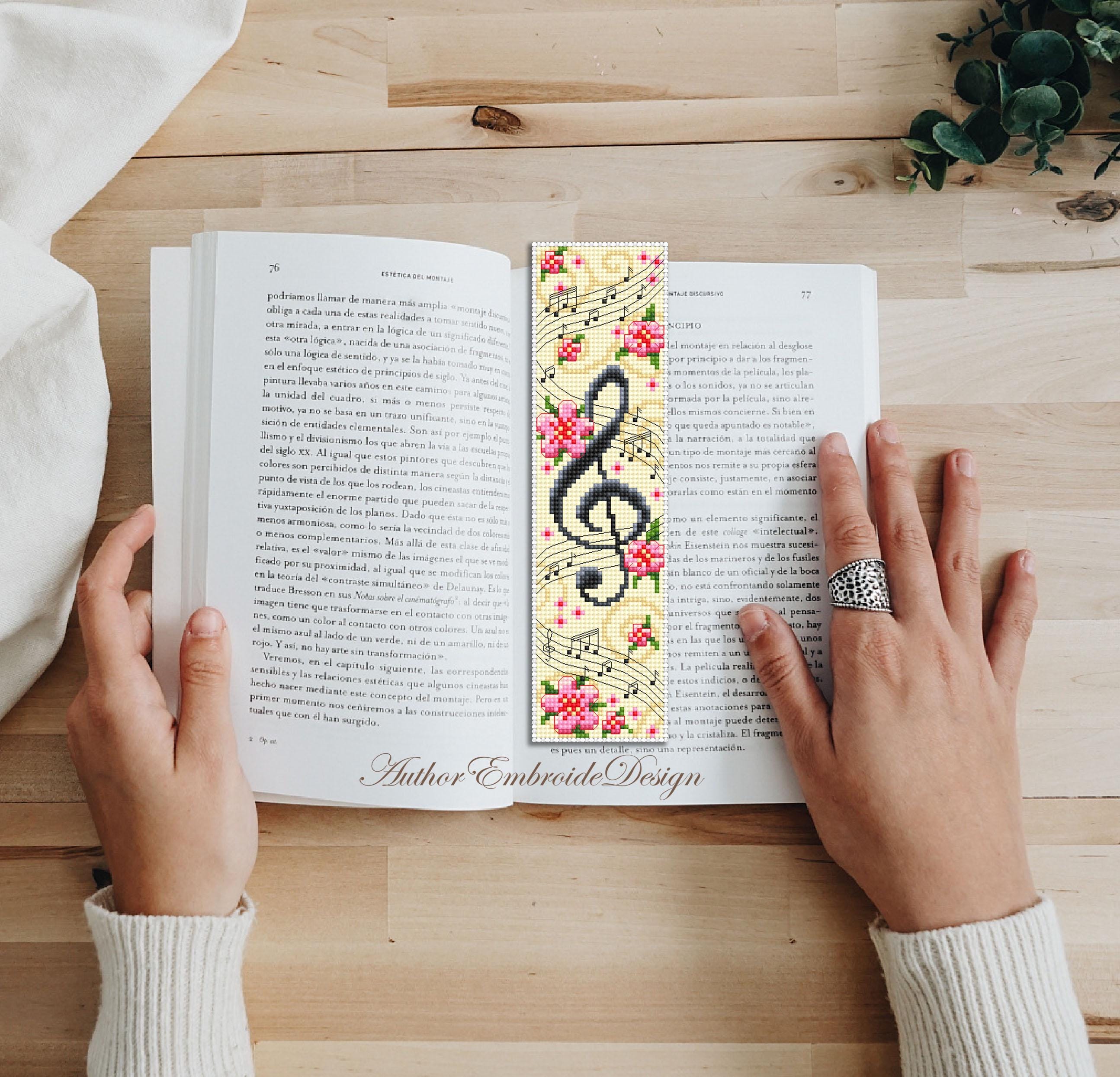 Music Bookmark Cross Stitch Pattern PDF Download Treble Clef Cross ...