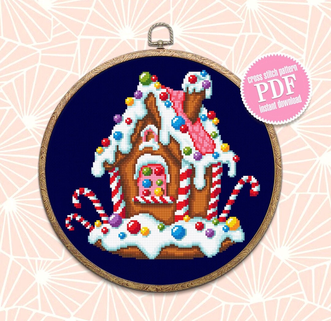 Gingerbread House Cross Stitch Pattern Download PDF Christmas Pattern ...