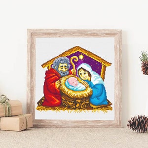 Nativity Scene Cross Stitch Pattern Download PDF Religious Christmas ...