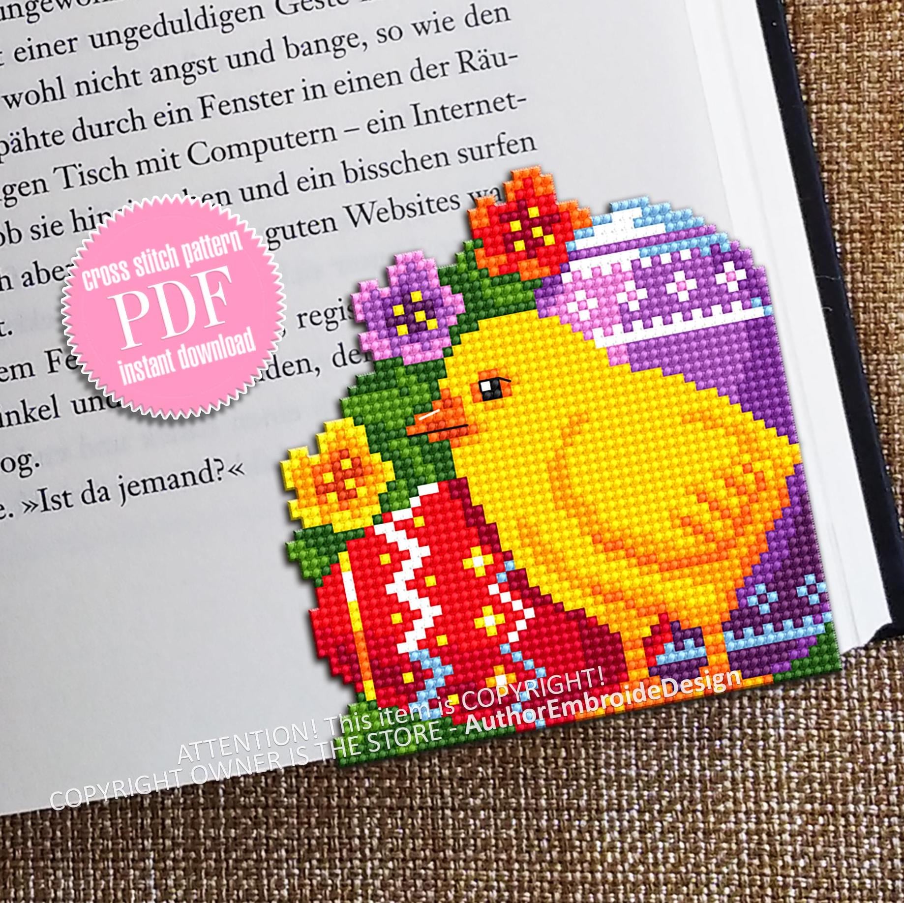 Easter Corner Bookmark Cross Stitch Pattern PDF Download Easter Chick ...