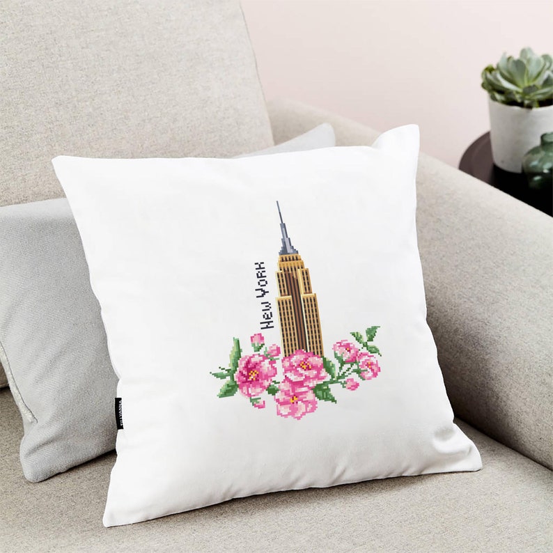 New York City Cross Stitch Pattern Download PDF Empire State - Etsy