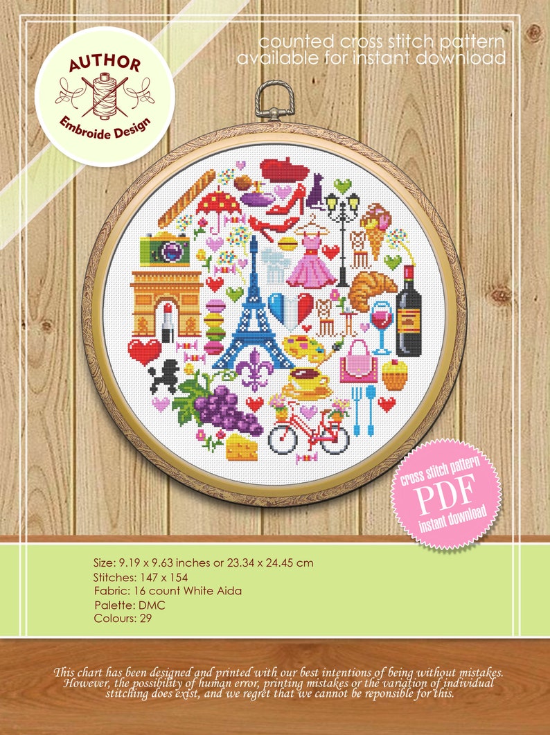 France Cross Stitch Pattern Download PDF French Sampler PDF - Etsy