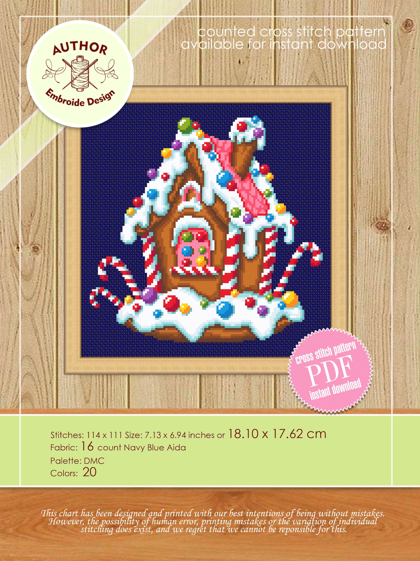 Gingerbread House Cross Stitch Pattern Download PDF Christmas Pattern ...