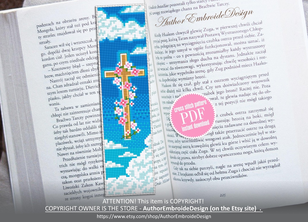 Christian Bookmark Cross Stitch Pattern PDF Download Holy Cross With ...