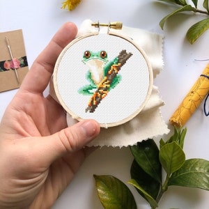 Small Tree Frog Cross Stitch Pattern PDF Set of 3 Frog Patterns Instant ...
