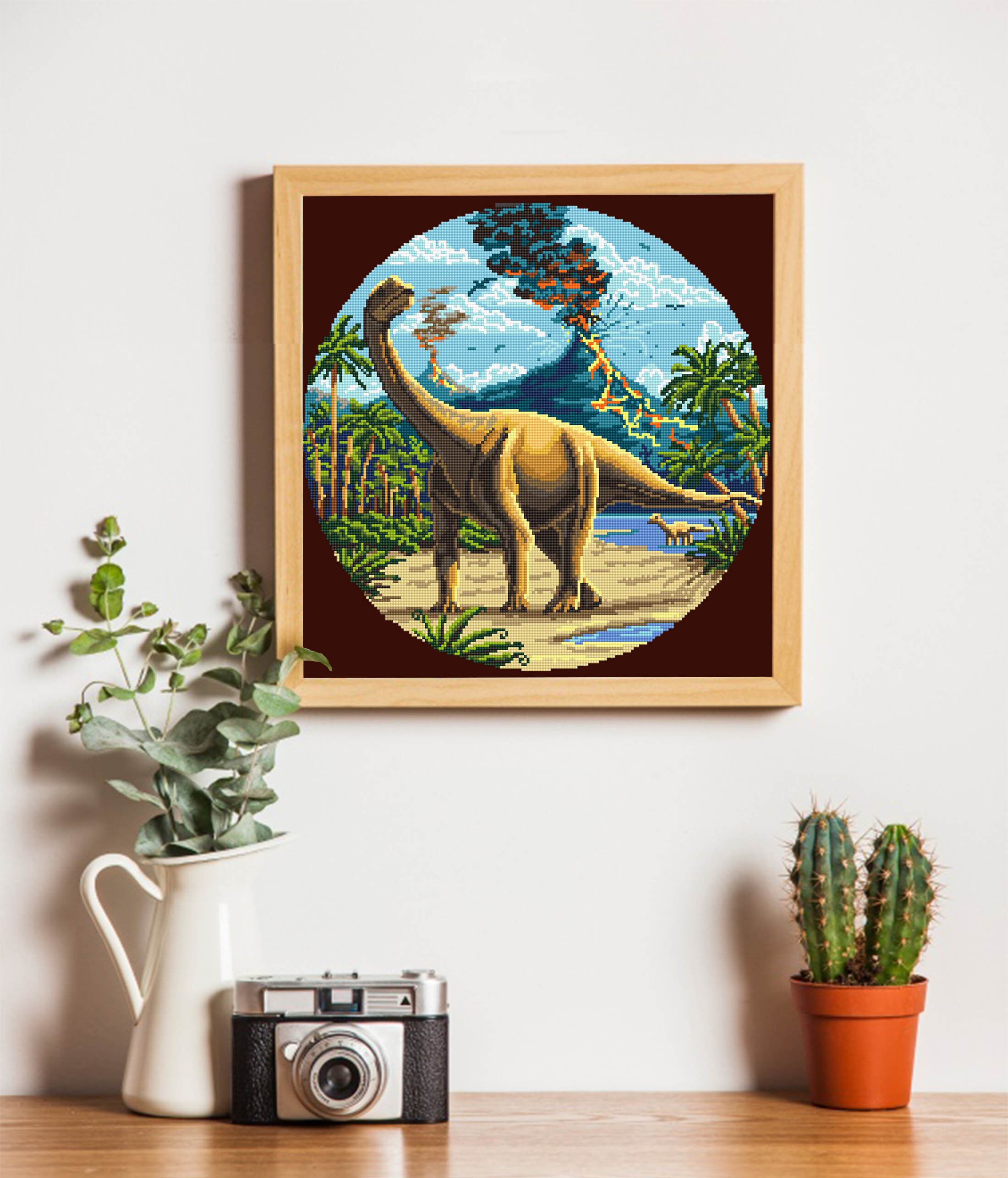 Dinosaur Cross Stitch Pattern Download PDF, Ancient Animal Cross Stitch ...