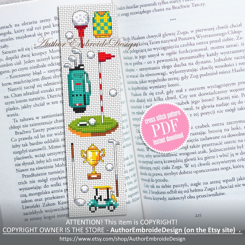 Golf Cross Stitch Chart - Etsy