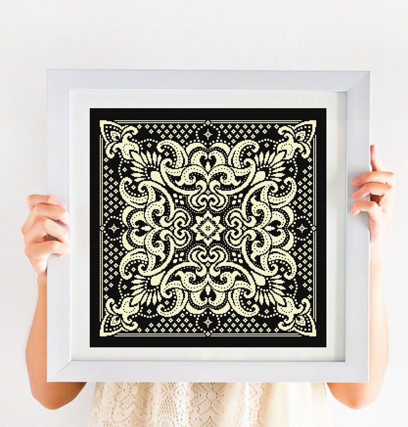 Square Mandala Cross Stitch Pattern PDF Download Carpet - Etsy
