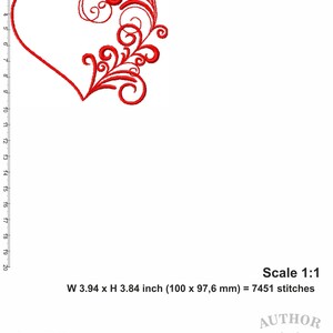 Valentine Heart Embroidery Design Machine Embroidery Pattern 5 Sizes ...