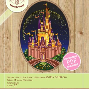 Cinderella Castle Set Cross Stitch Pattern Download PDF Magic Kingdom ...