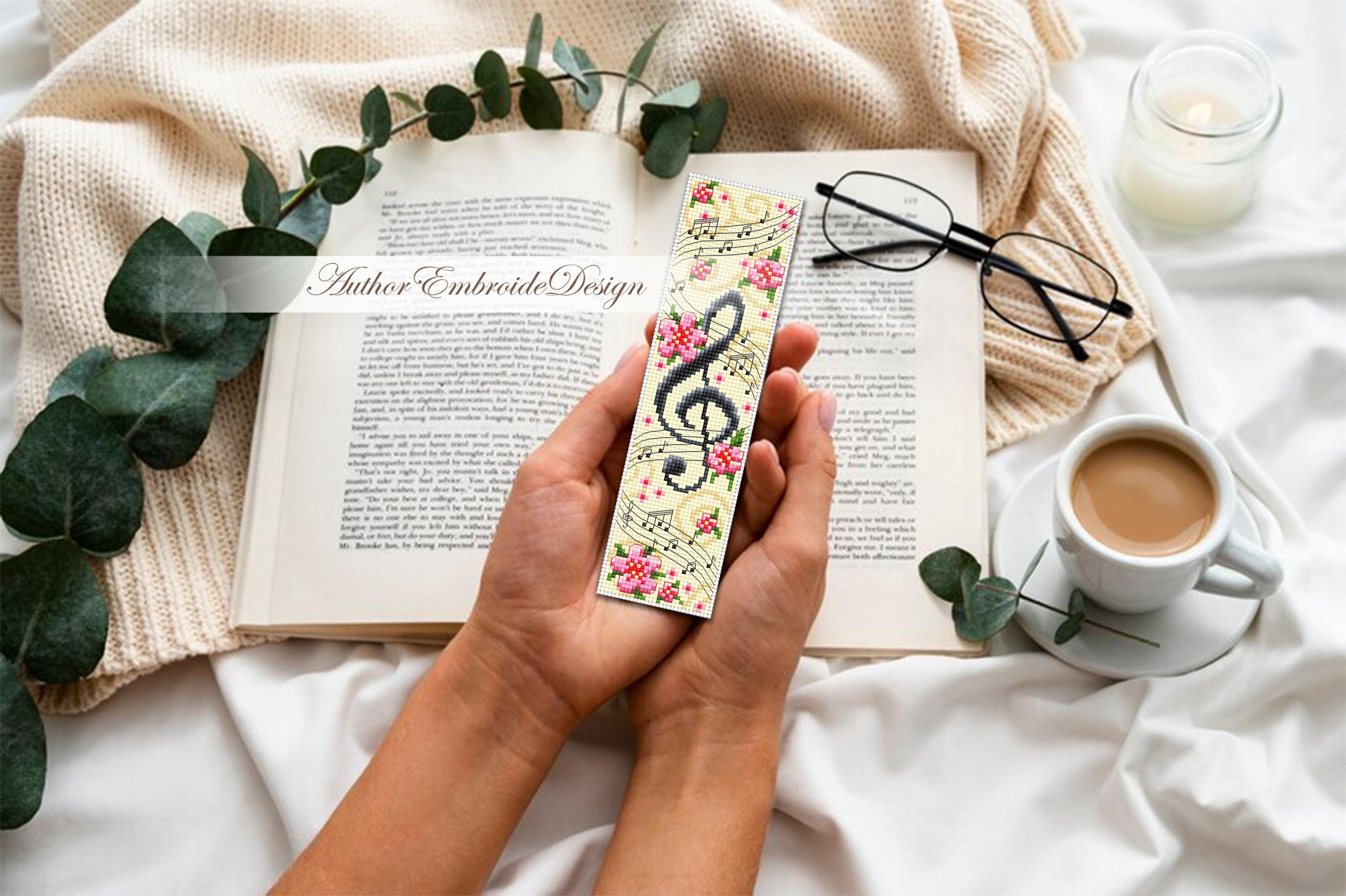 Music Bookmark Cross Stitch Pattern PDF Download Treble Clef Cross ...