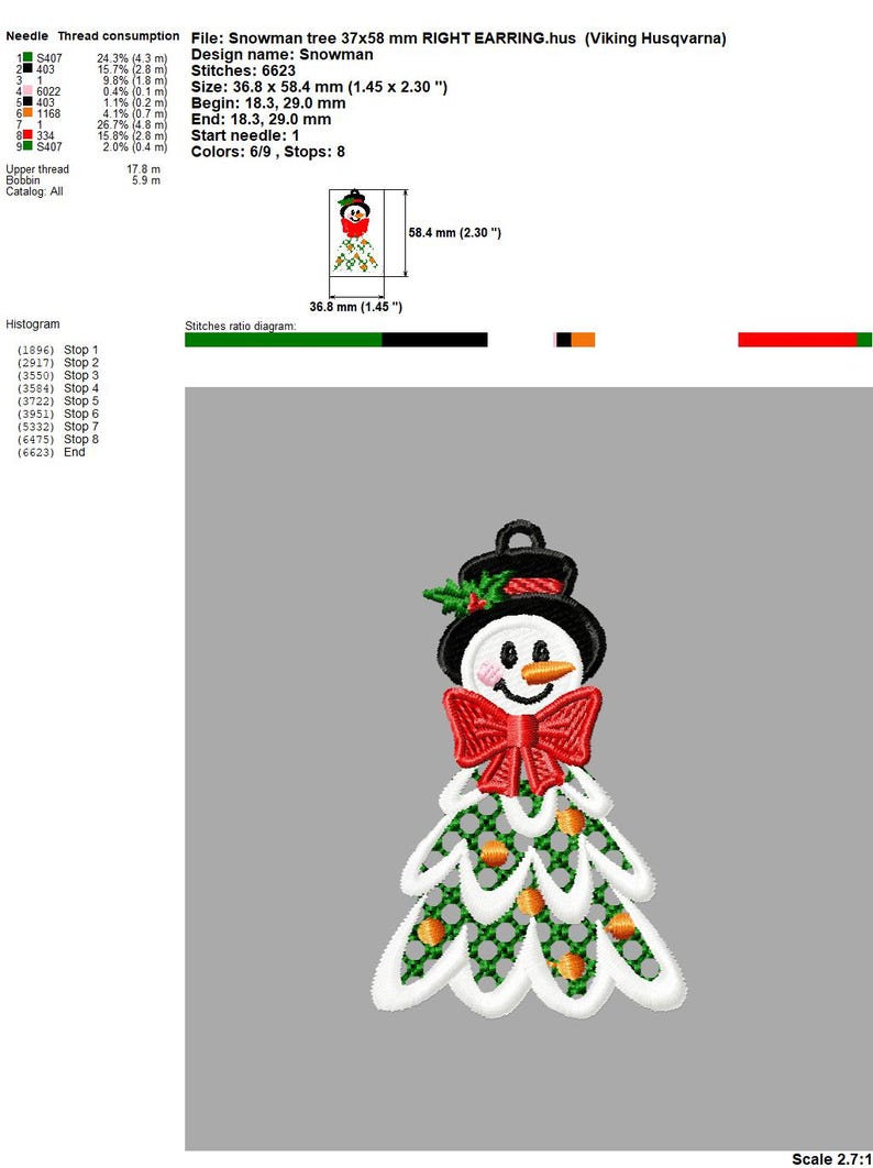 FSL Snowman Christmas Tree Machine Embroidery Design Download ...