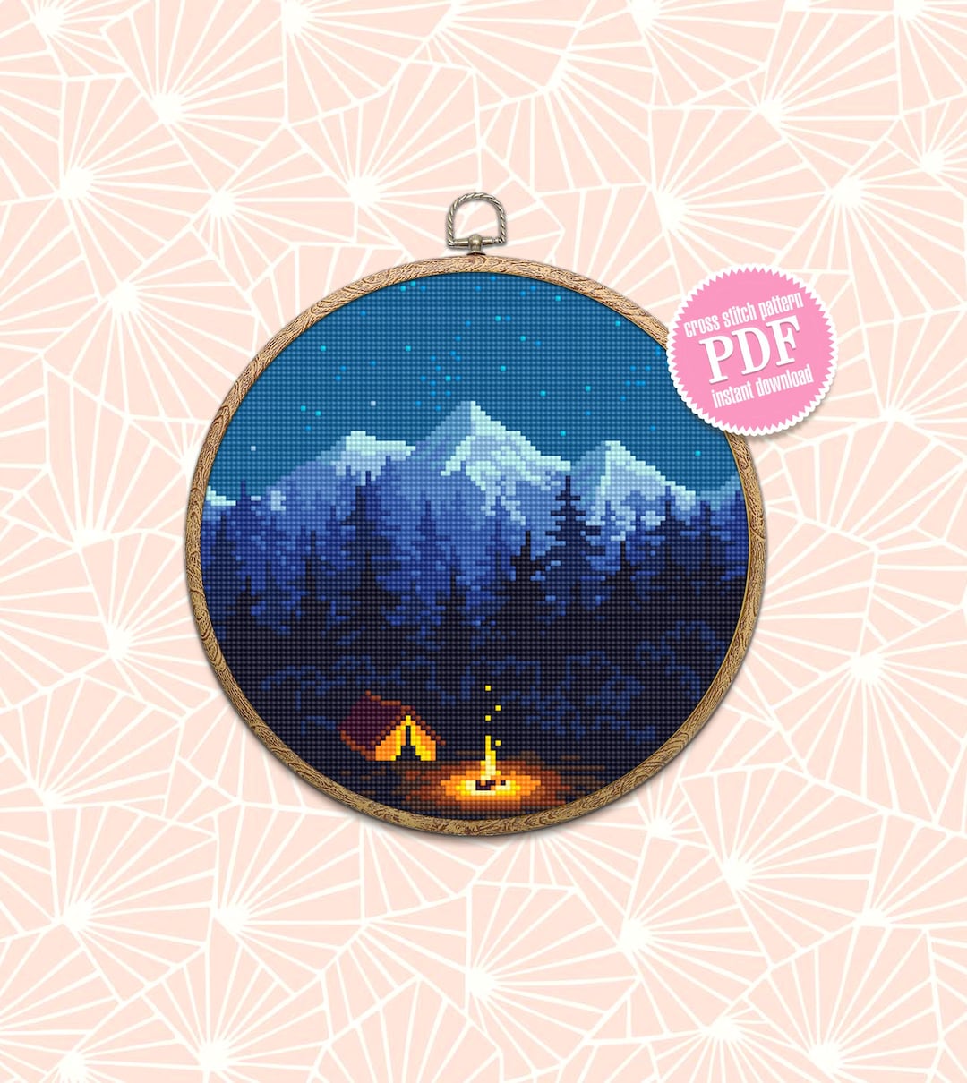Nature Cross Stitch Pattern Download PDF Mountain Landscape - Etsy