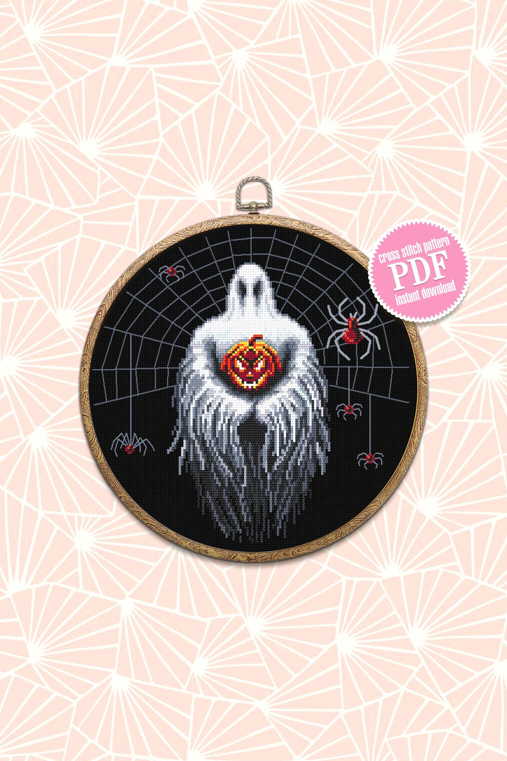 Gothic Halloween Cross Stitch Pattern Download PDF Spooky - Etsy