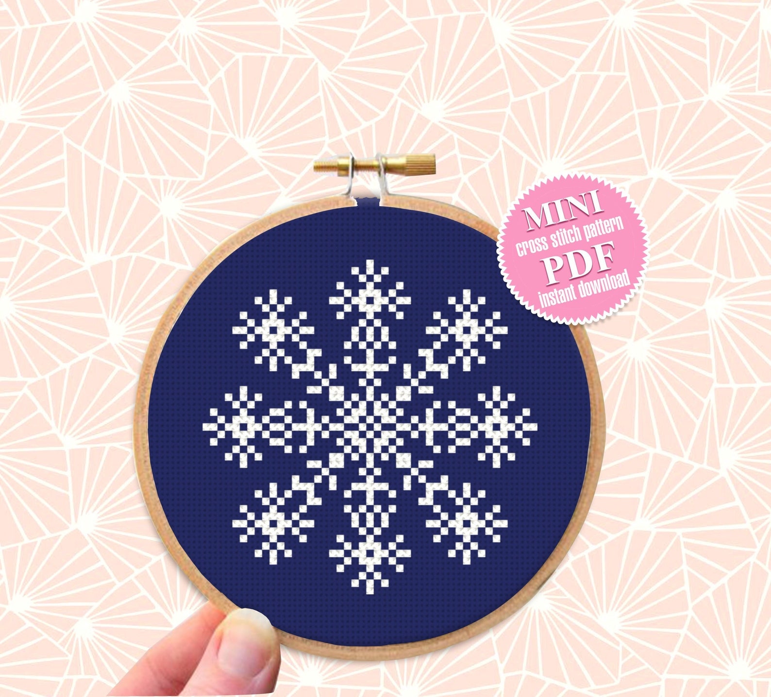 Snowflake Cross Stitch Pattern Download PDF Christmas - Etsy