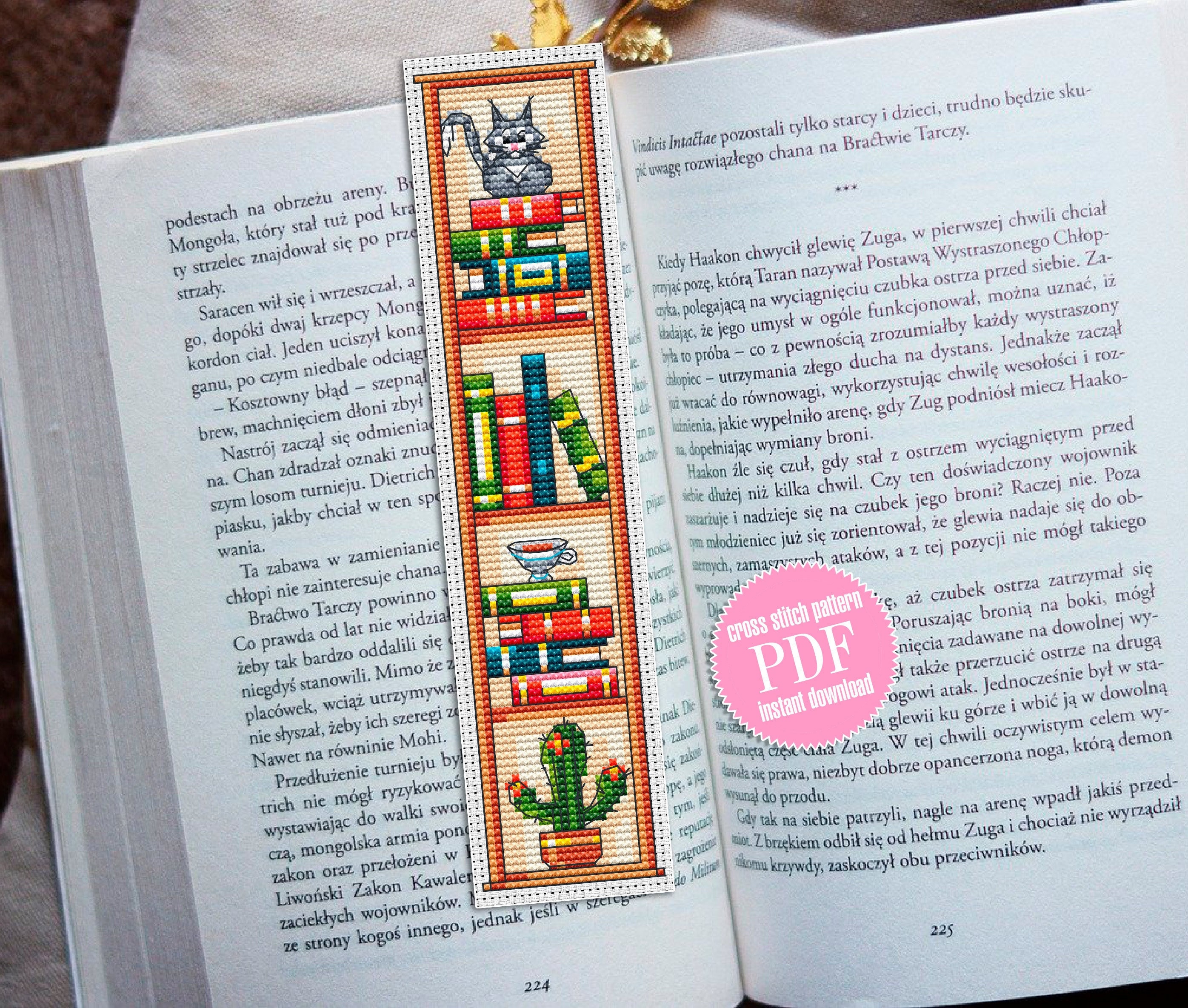 Modern Bookmark Cross Stitch Pattern Digital PDF Handmade Bookmark ...