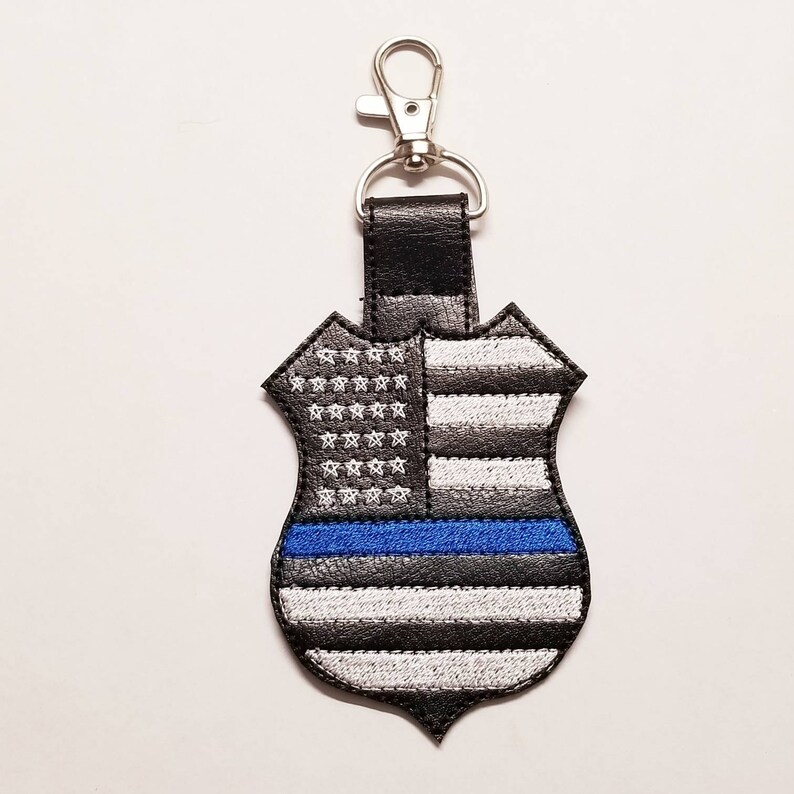 Thin Blue Line Key Chain, Police Flag Key Fob, Law Enforcement Flag ...