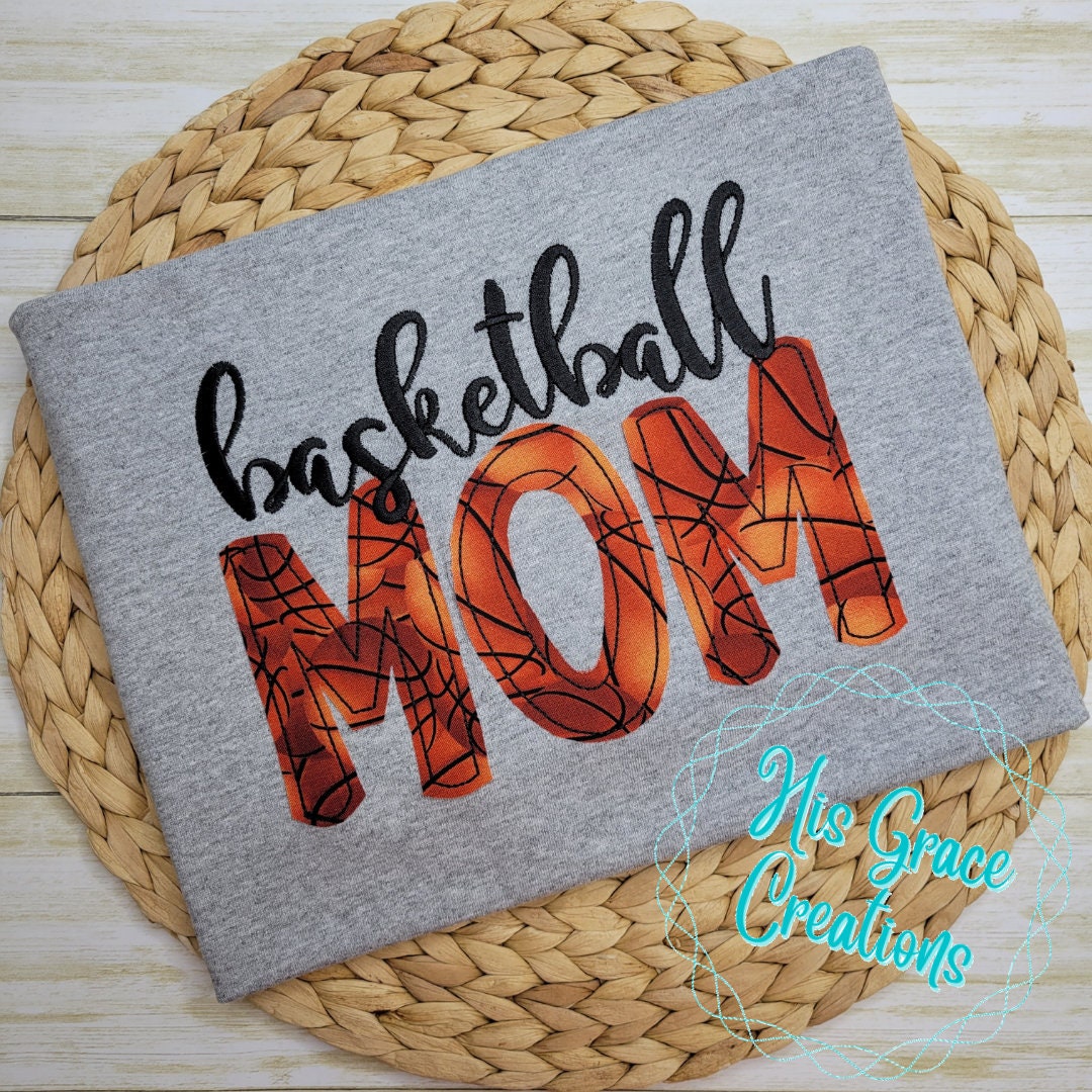 Basketball Mom T-shirt, Basketball Mama T-shirt, Applique T-shirt ...