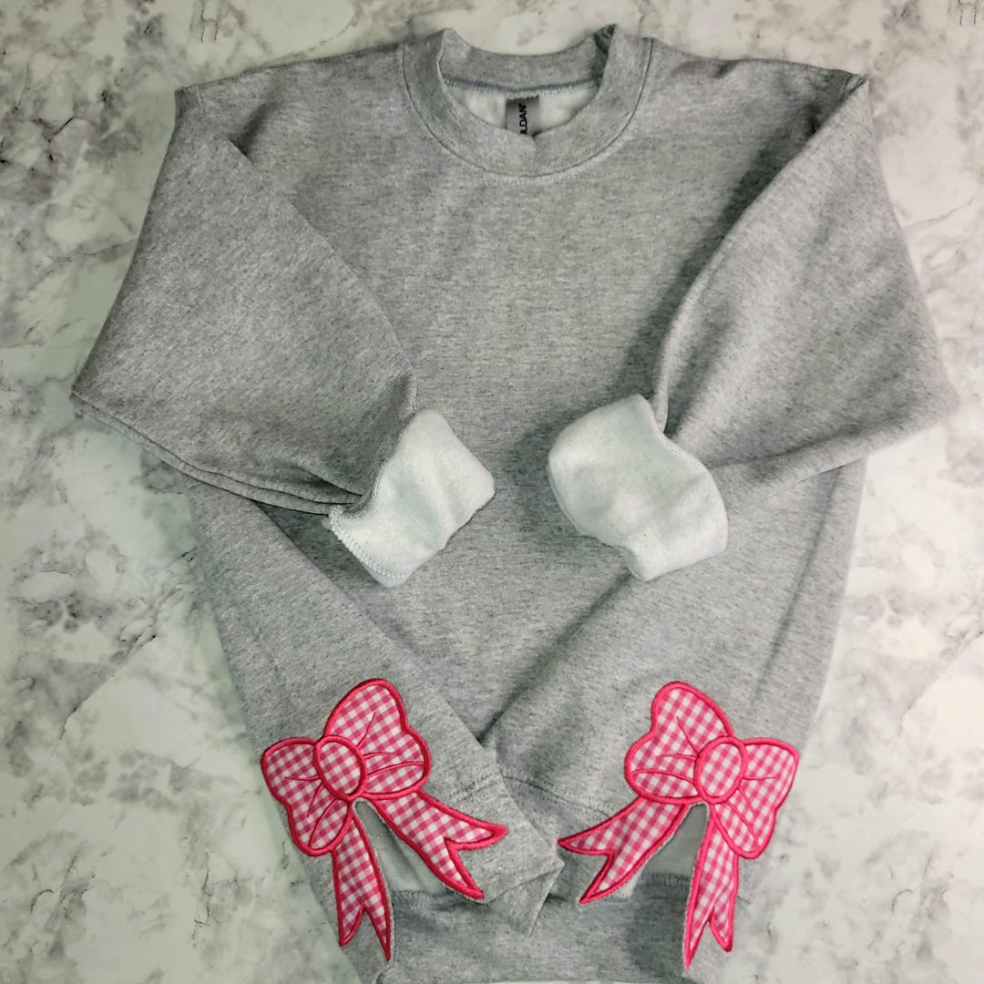 Satin Bow Applique, Side Bow Applique, Shirt Bow Applique, Holiday Bow ...
