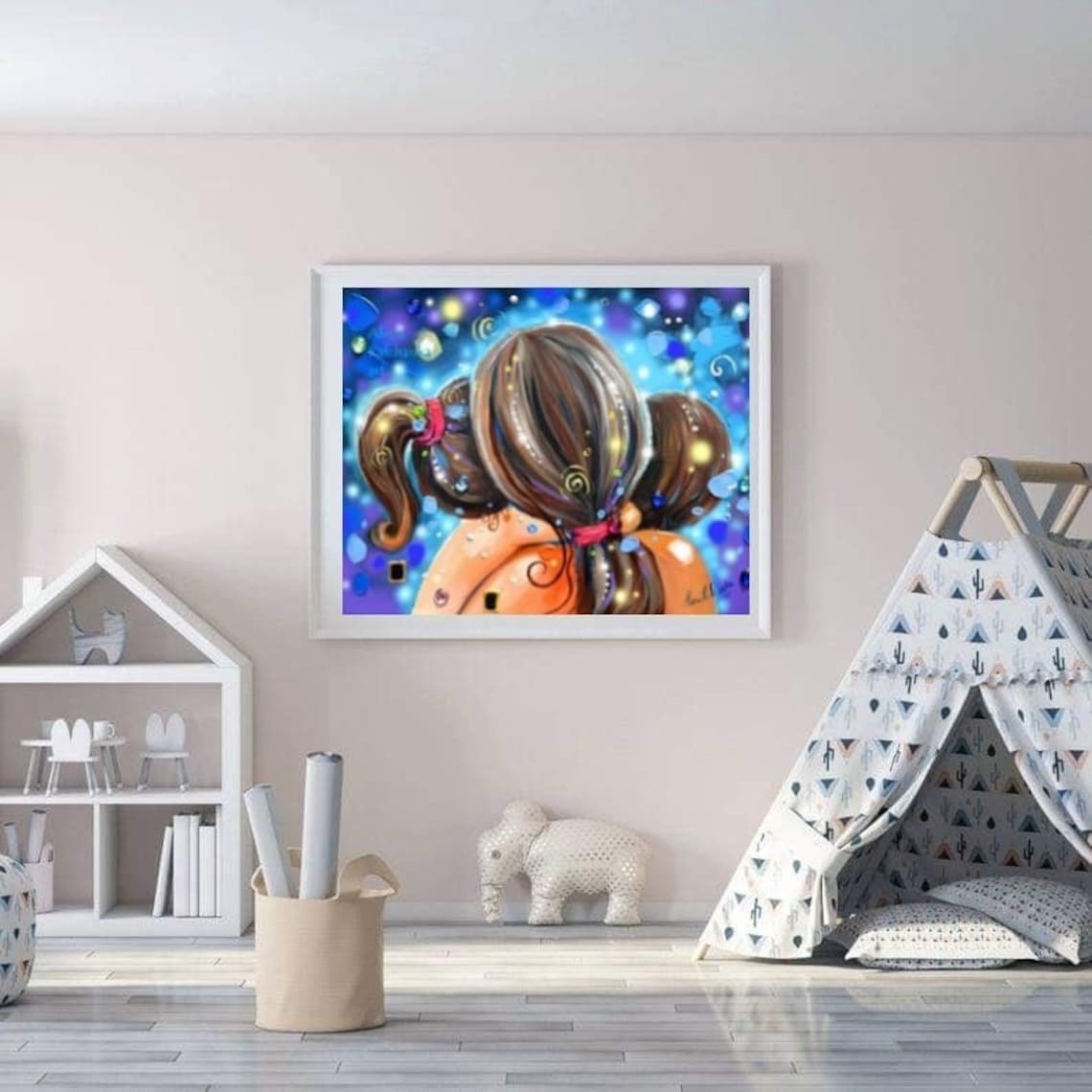 Two Children With Their Mother Art. Maternal Art Boy and Girl - Etsy