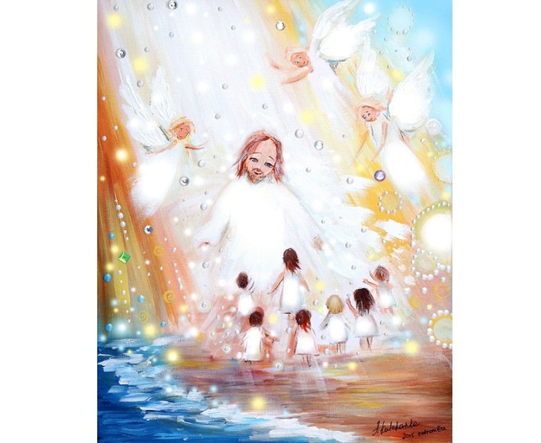 Gate of Heaven. Religious Illustration, Child Loss. Guardian Angel ...