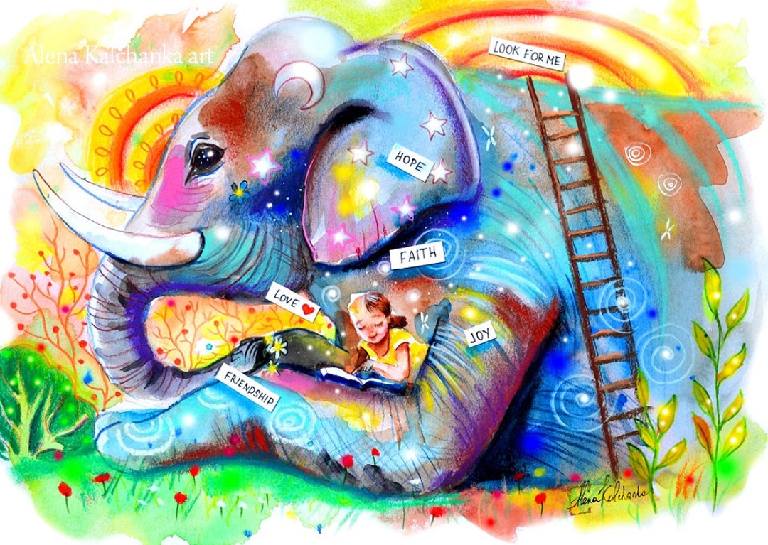 Little Girl With Elephant, Respect for Animals, Read the Book, Little ...