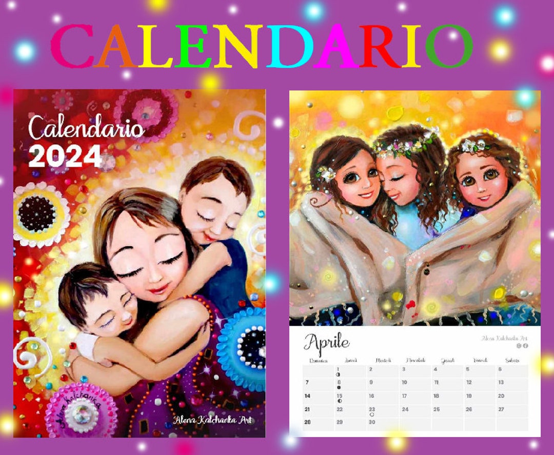 Wall Calendar 2024. Mothers and Children, Calendar Wall Decor. to Be ...
