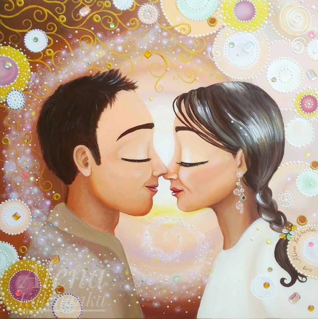 Romantic Painting . Husband and Wife . Couple in Love . Partner . Print ...