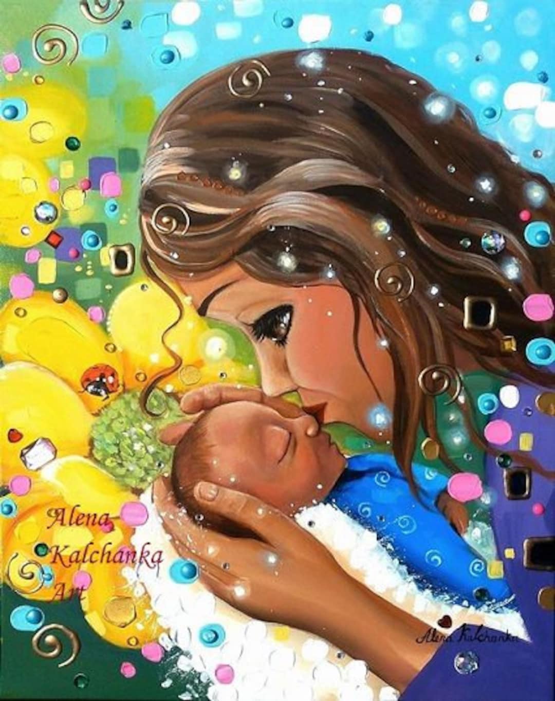 Original Painting. Little Girl . Baby Birth . Pregnancy . Pregnancy ...