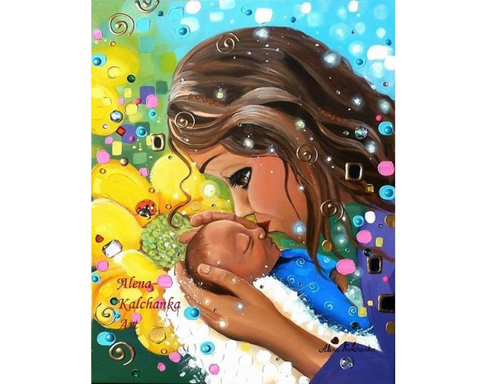 Maternity Painting Mom With Baby Painting Babywearing Art - Etsy
