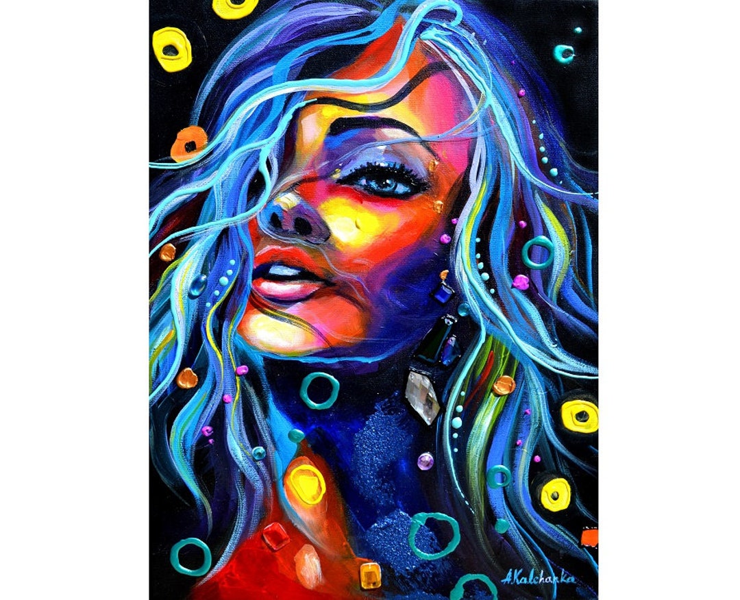Beautiful Woman Print Modern Woman Art Figurative, Wall Woman Gift Wall ...
