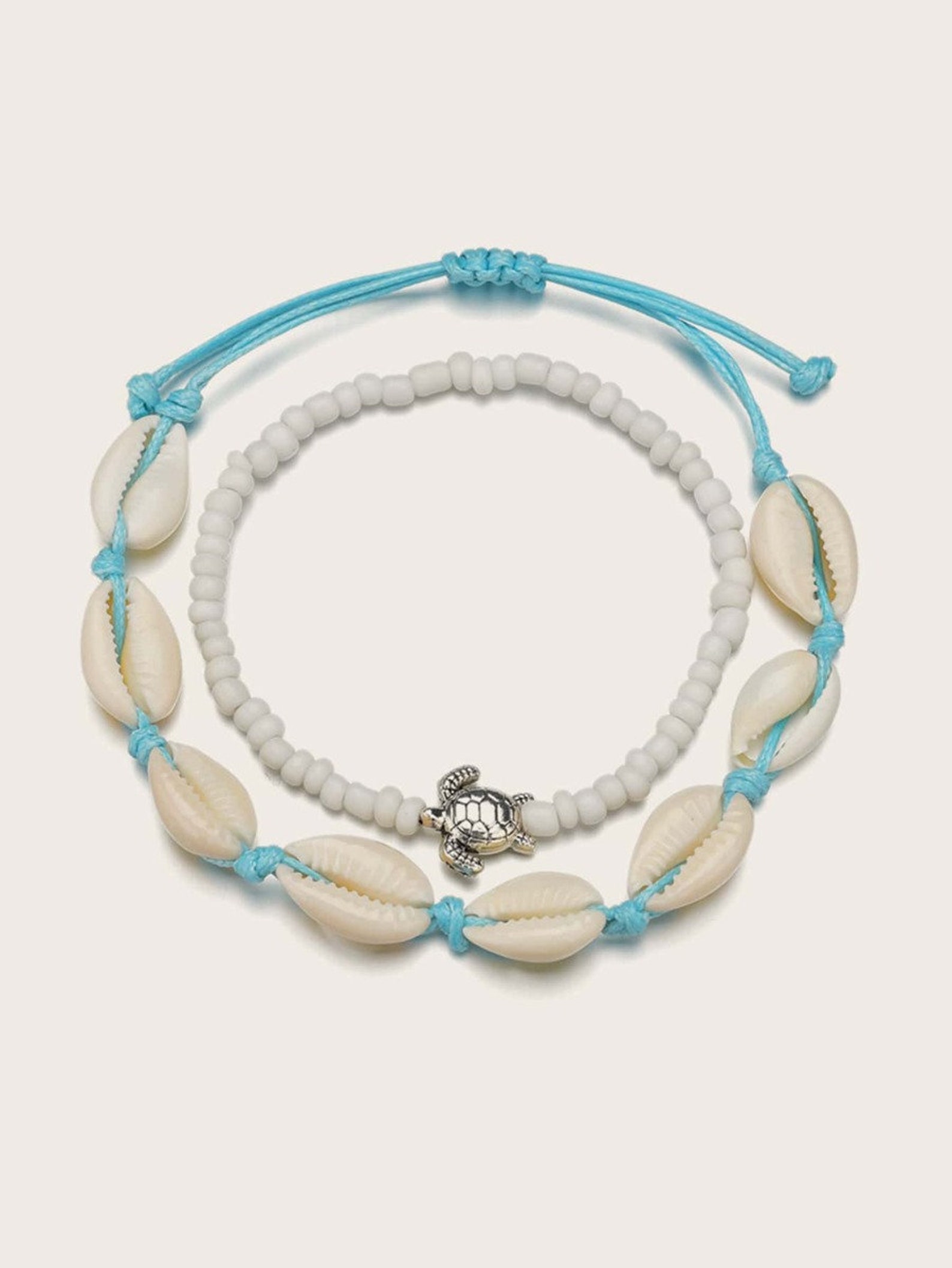 Set of cowry shell anklets beads turtle | Etsy
