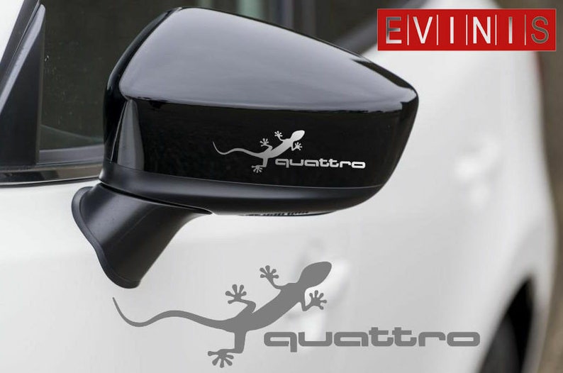 AUDI QUATTRO GECKO Pair Vinyl Symbol Mirror Decals Stickers - Etsy