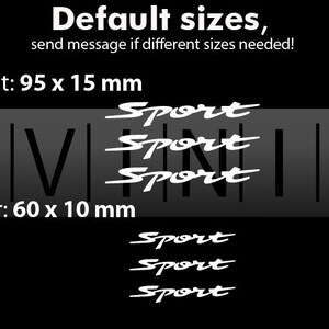 SPORT Car Brake Caliper Vinyl Stickers Decals Graphics, Set of 6 - Etsy