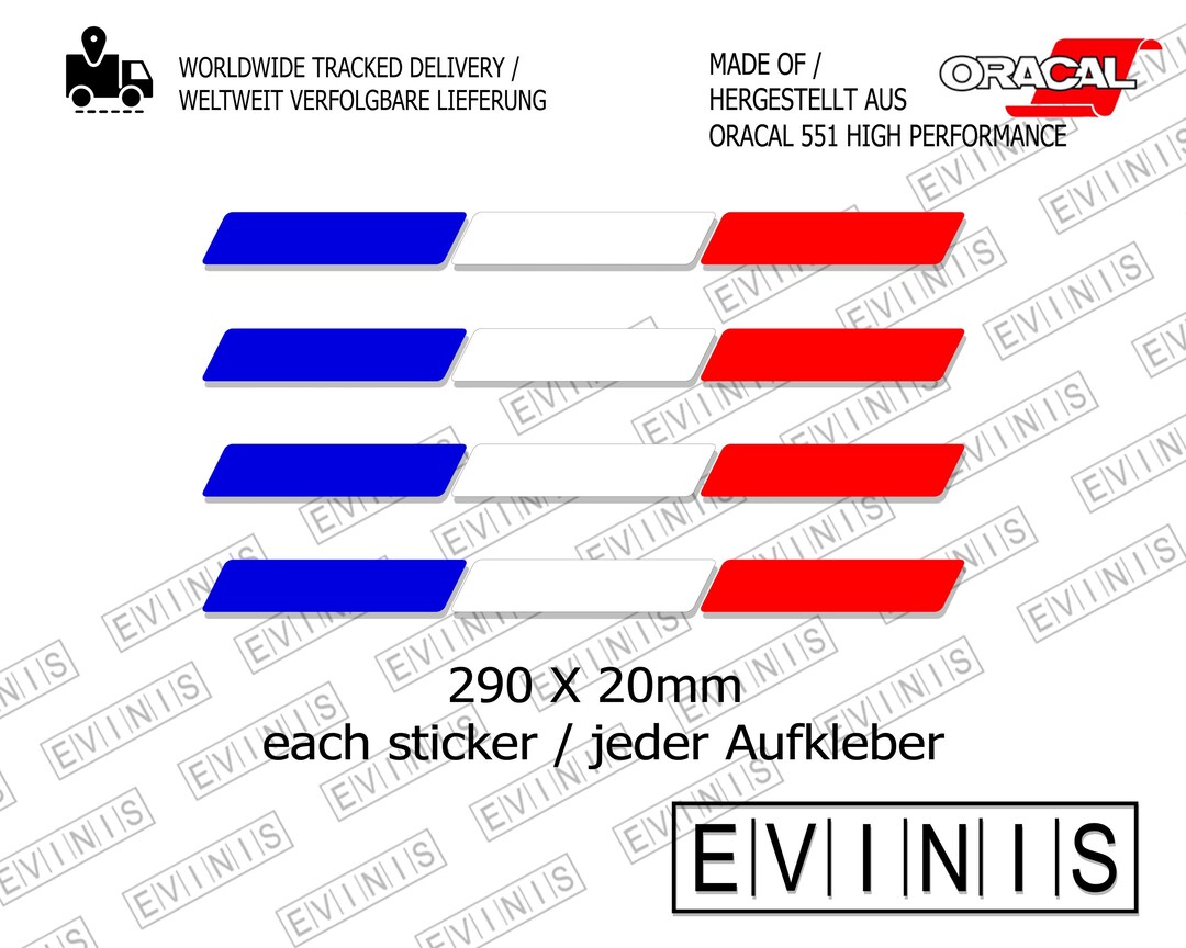 French Flag 4x Vinyl Stickers Car Decals Graphics Will Fit PUGEOT ...