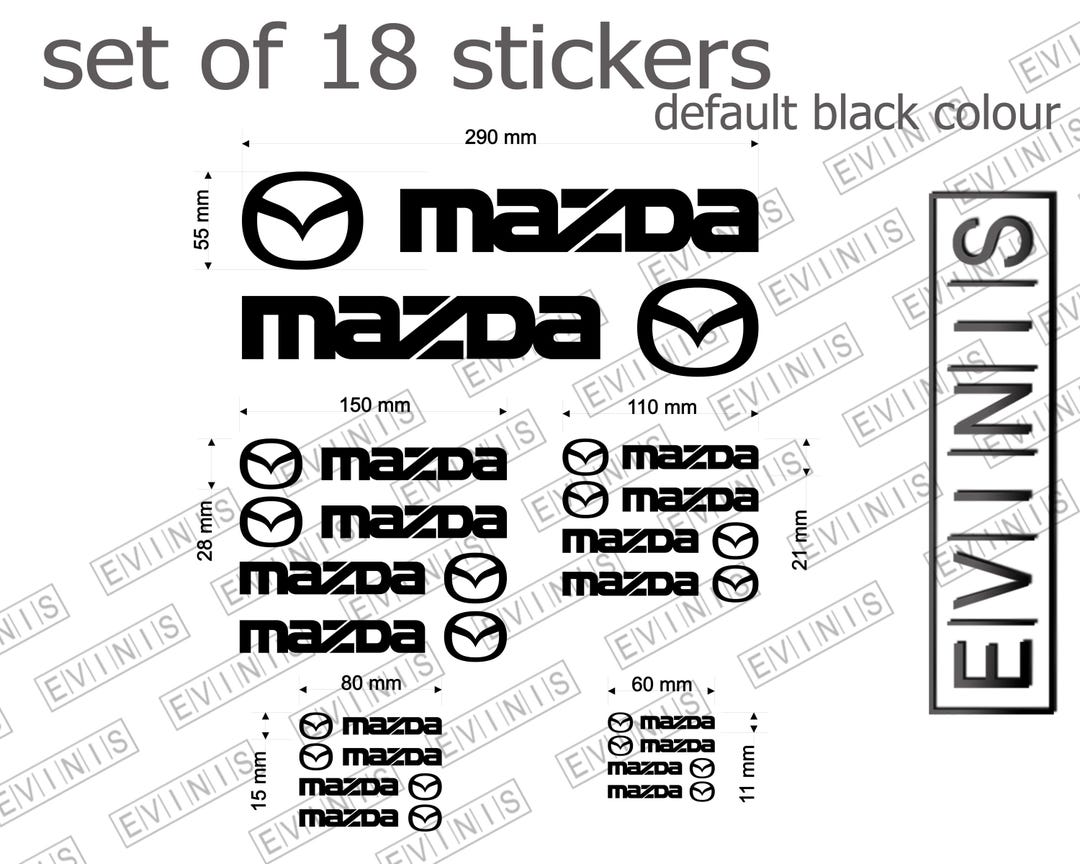 MAZDA Set of 18 Stickers Car Decals Graphics - Etsy