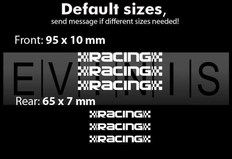 RACING Car Brake Caliper Vinyl Stickers Decals Graphics Set - Etsy