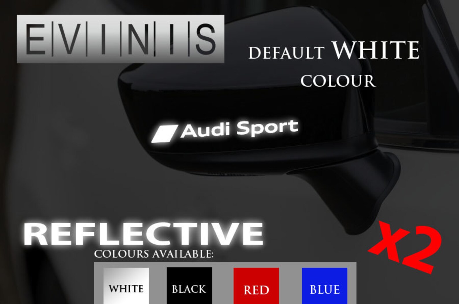 AUDI SPORT REFLECTIVE Vinyl Symbol Decals Stickers X2 | Etsy