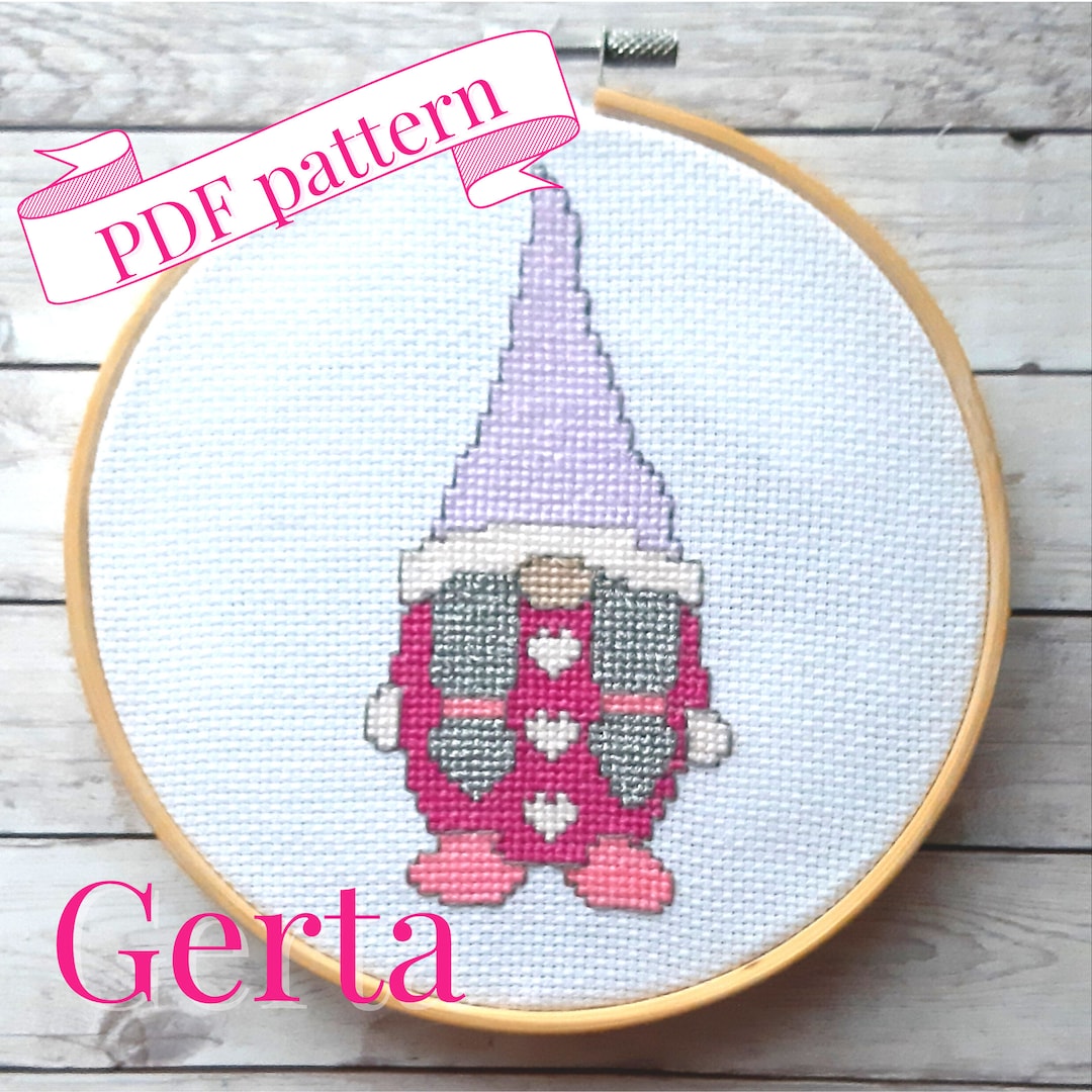 Pink Girl Gonk Counted Cross Stitch Pattern, Printable Pdf Chart ...