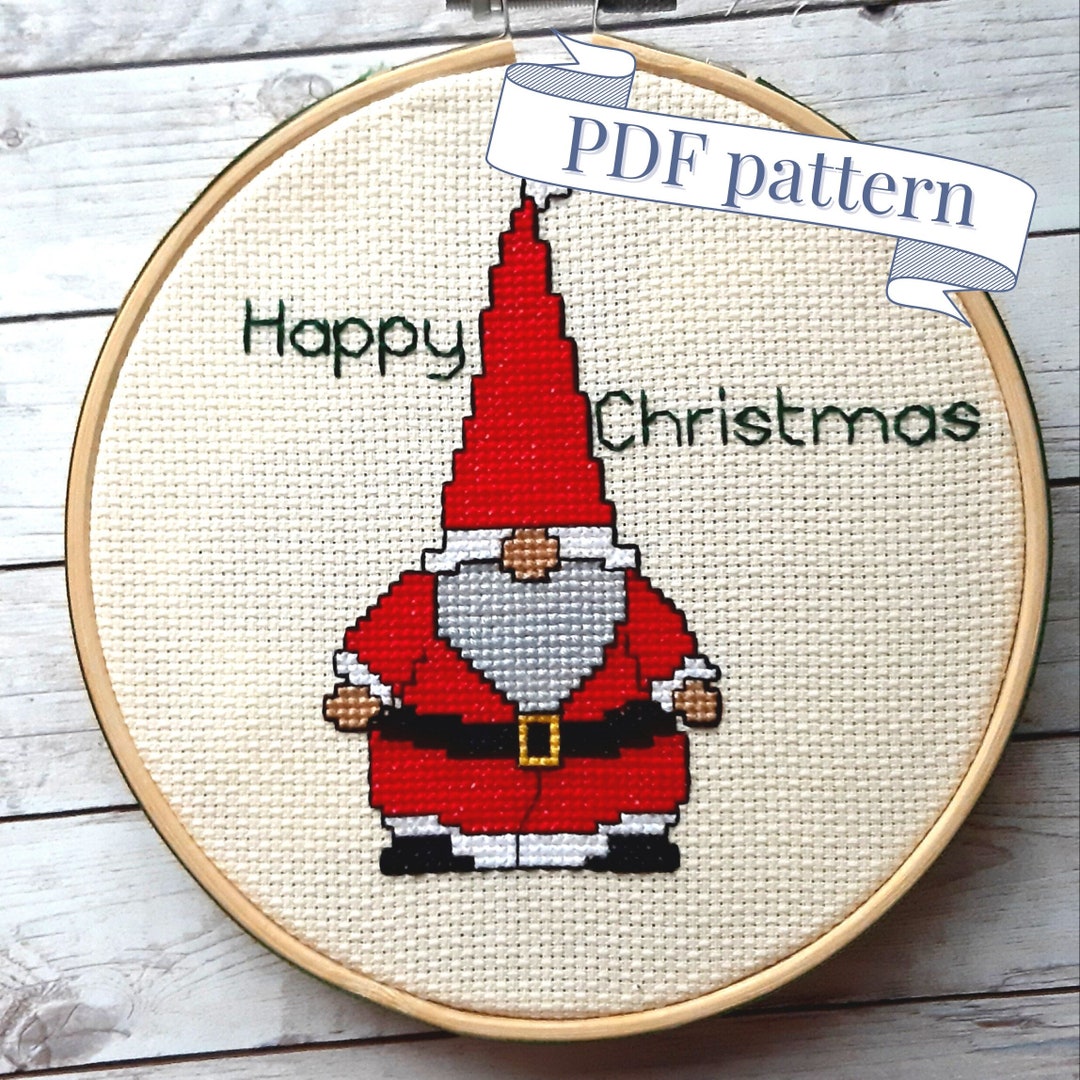 Santa Gonk Cross Stitch Pattern Pdf Embroidery Simple Cross - Etsy