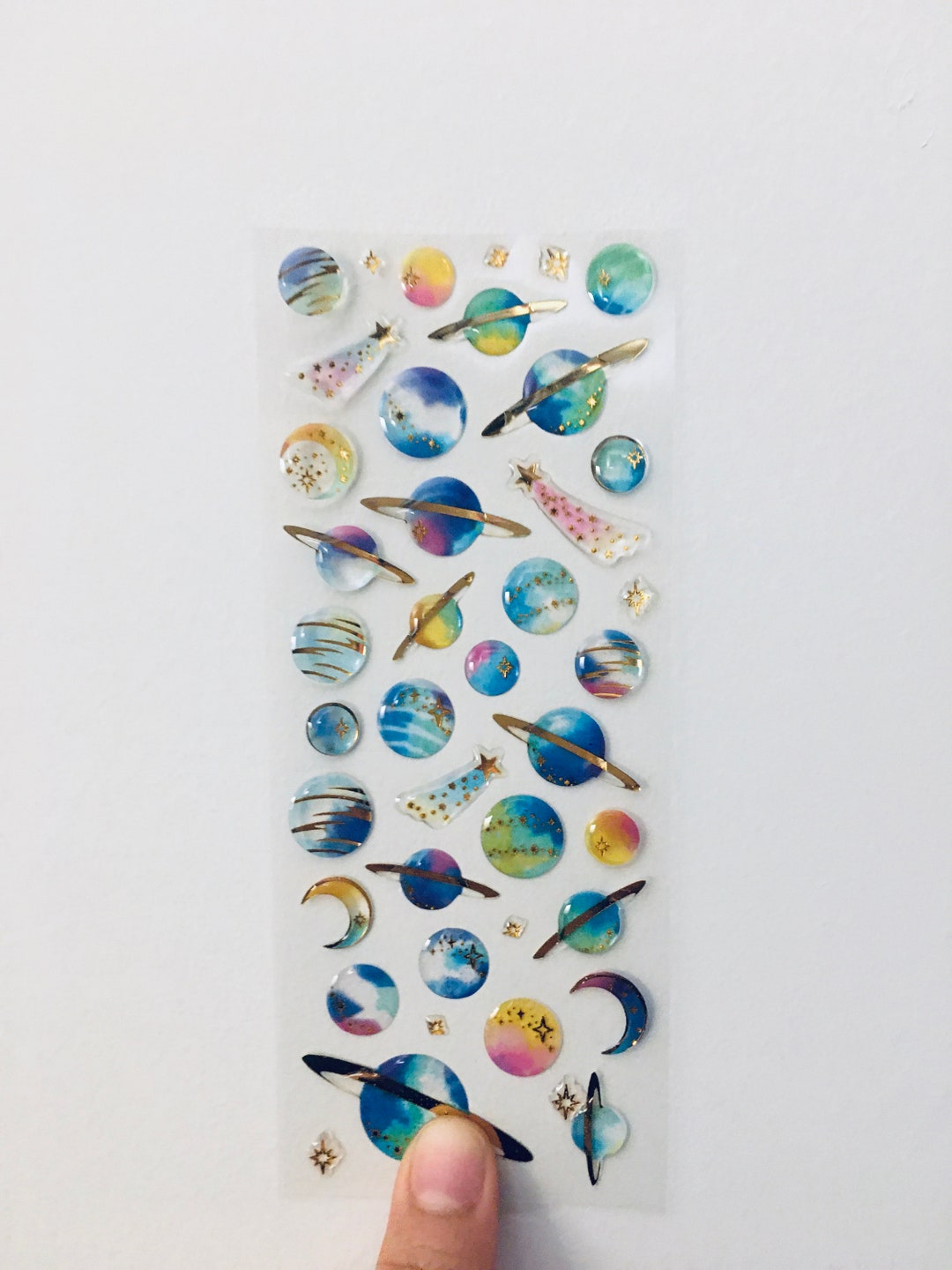 Galaxy Planet Stars Sticker, Pretty Lonely Planets Stickers, Solar ...