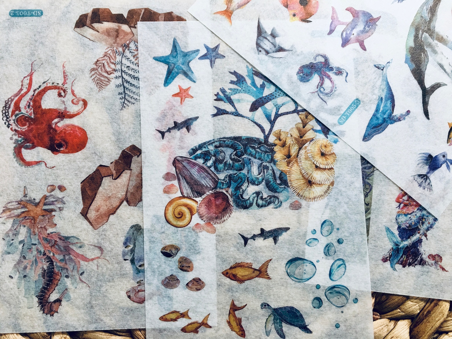 Sea Animals Stickers, Seashells Stickers, Sea Creatures Stickers ...