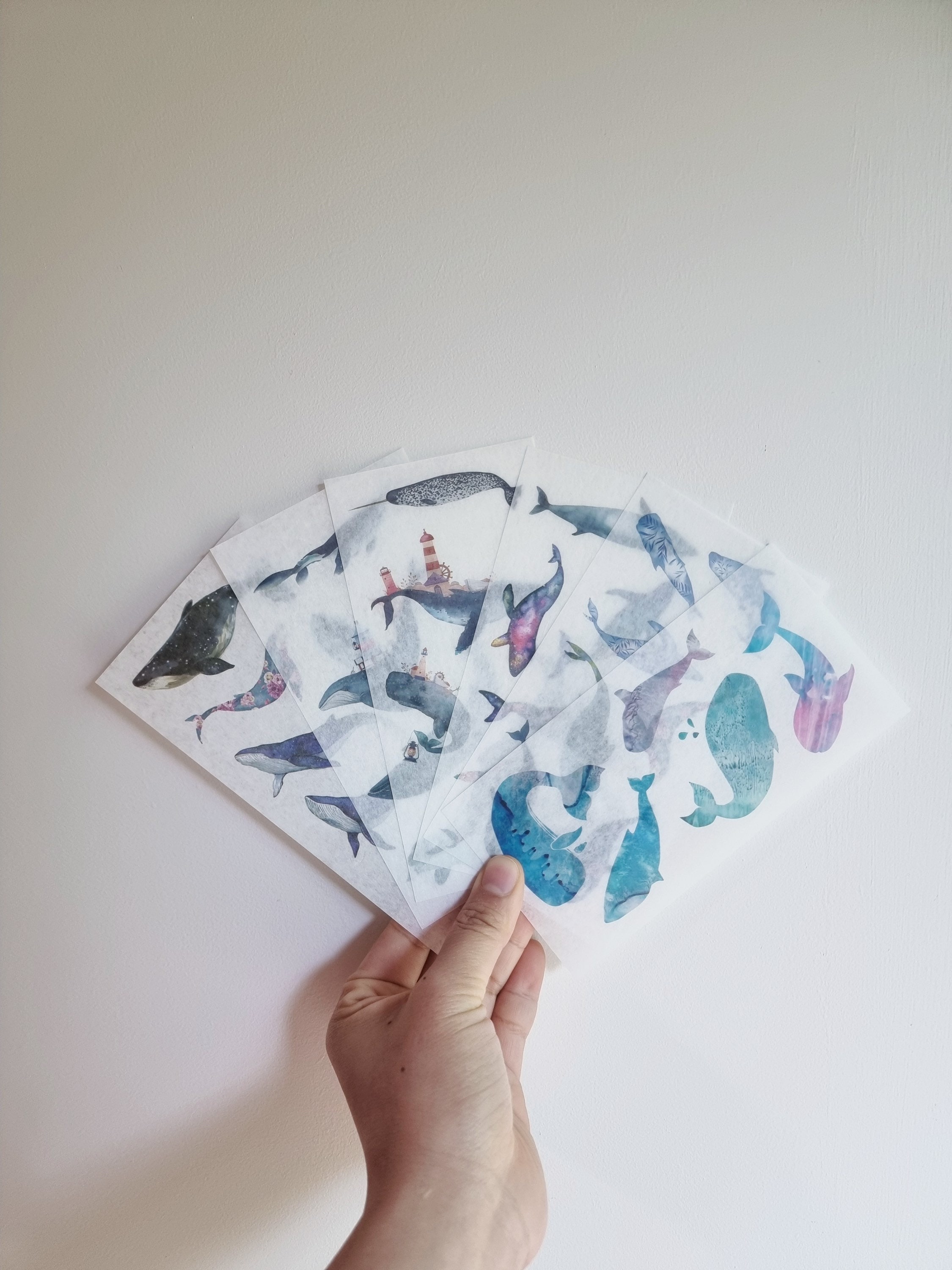 Beautiful Whale Washi Stickers Sea World Ocean Stickers Wale - Etsy