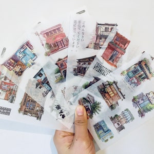 Japanese Building Stickers Japanese Home and Shops Washi - Etsy