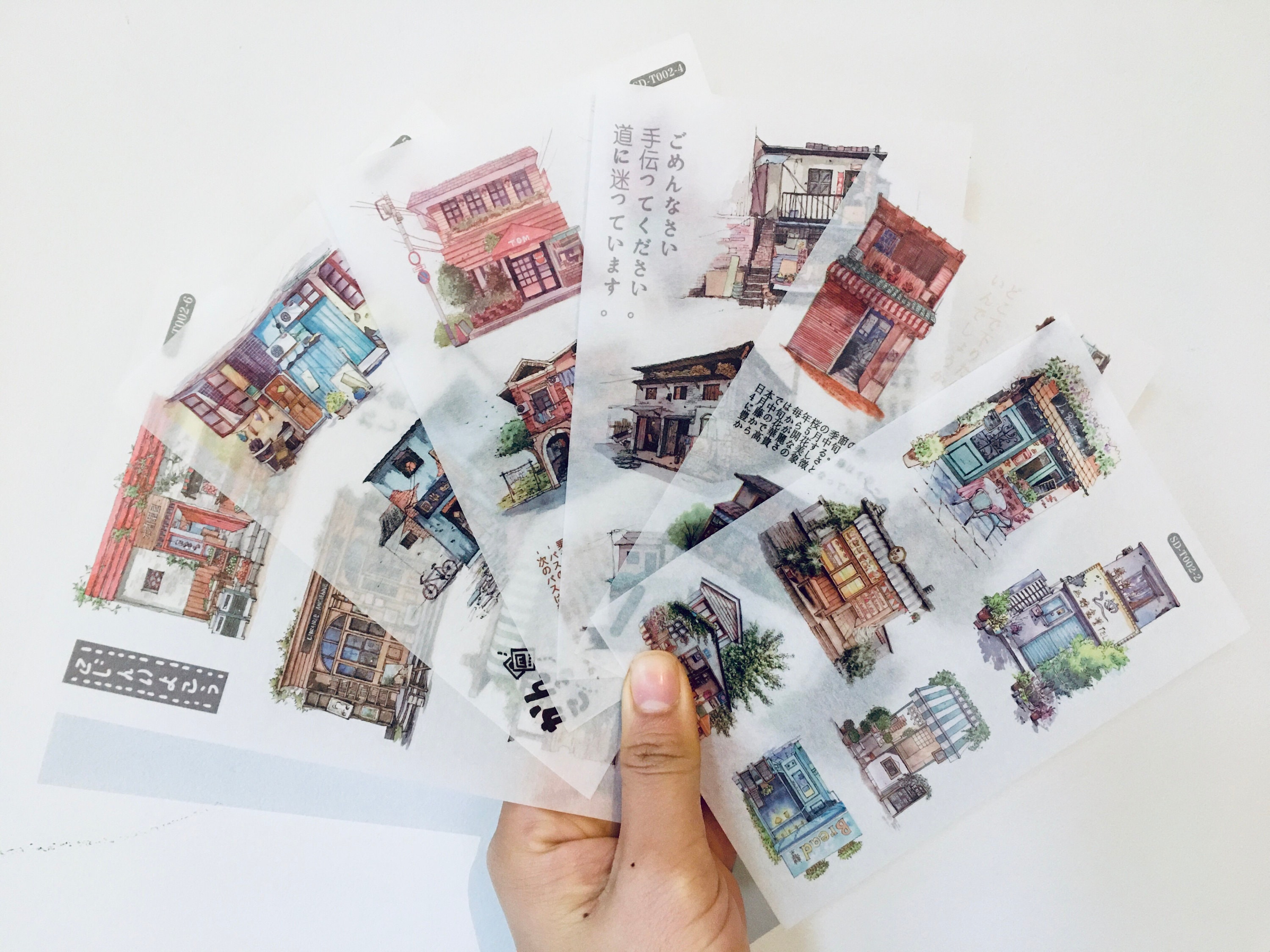 Japanese Building Stickers, Japanese Home and Shops Washi Stickers, Set ...